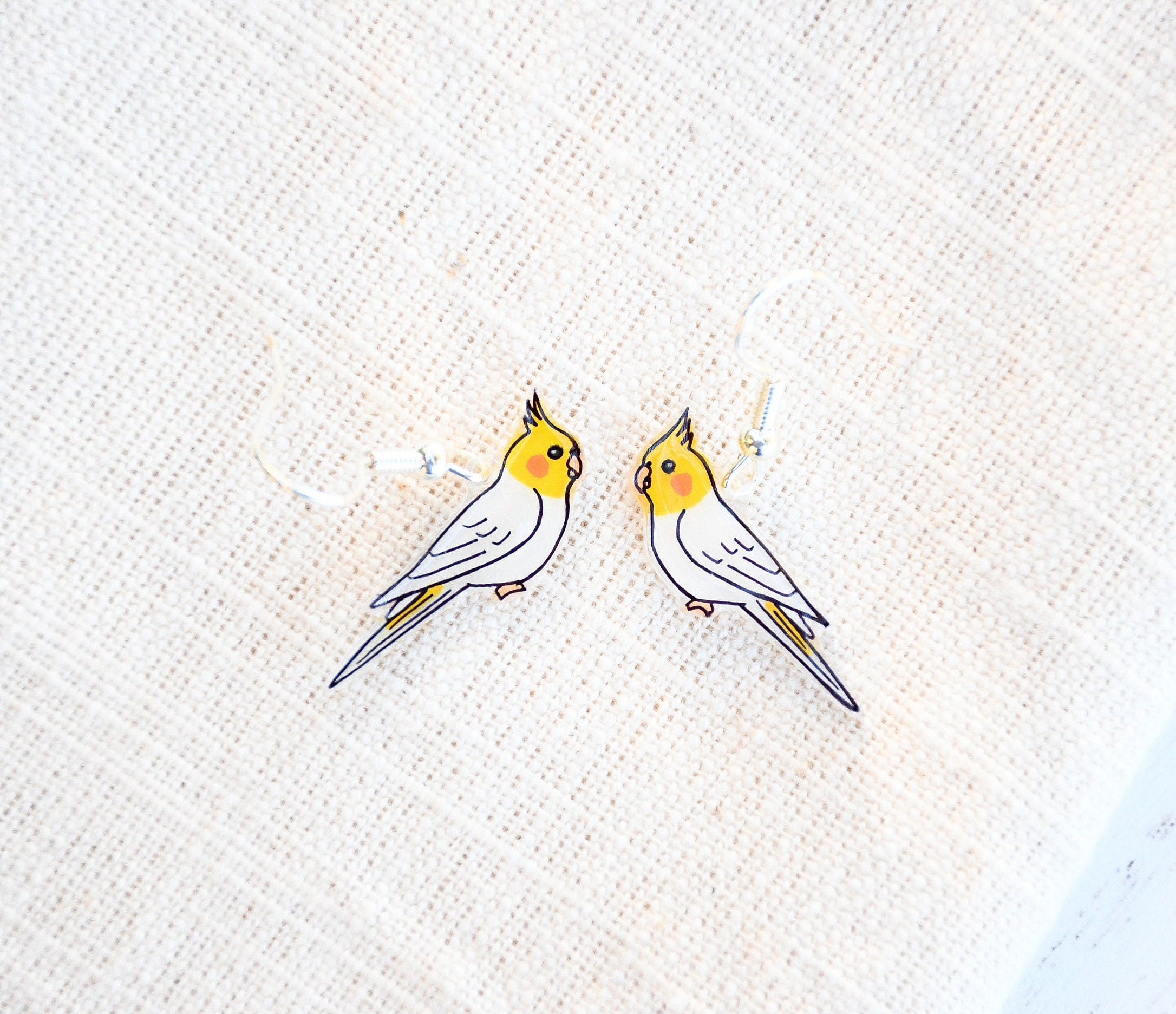 Cockatiel Earrings, Bird Earrings, Parrot Earrings, Dangle & Drop, Bird ...
