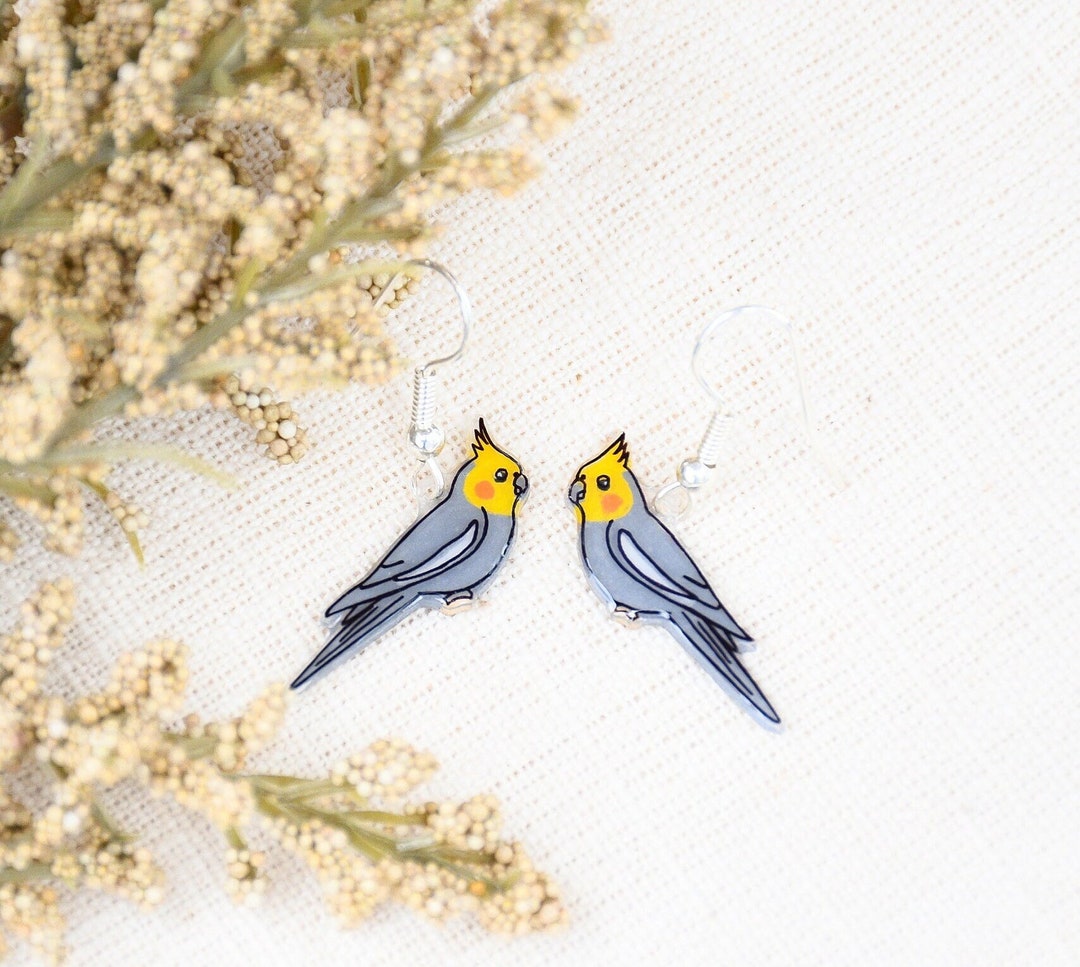 Cockatiel Earrings, Bird Earrings, Parrot Earrings, Bird Jewelry ...