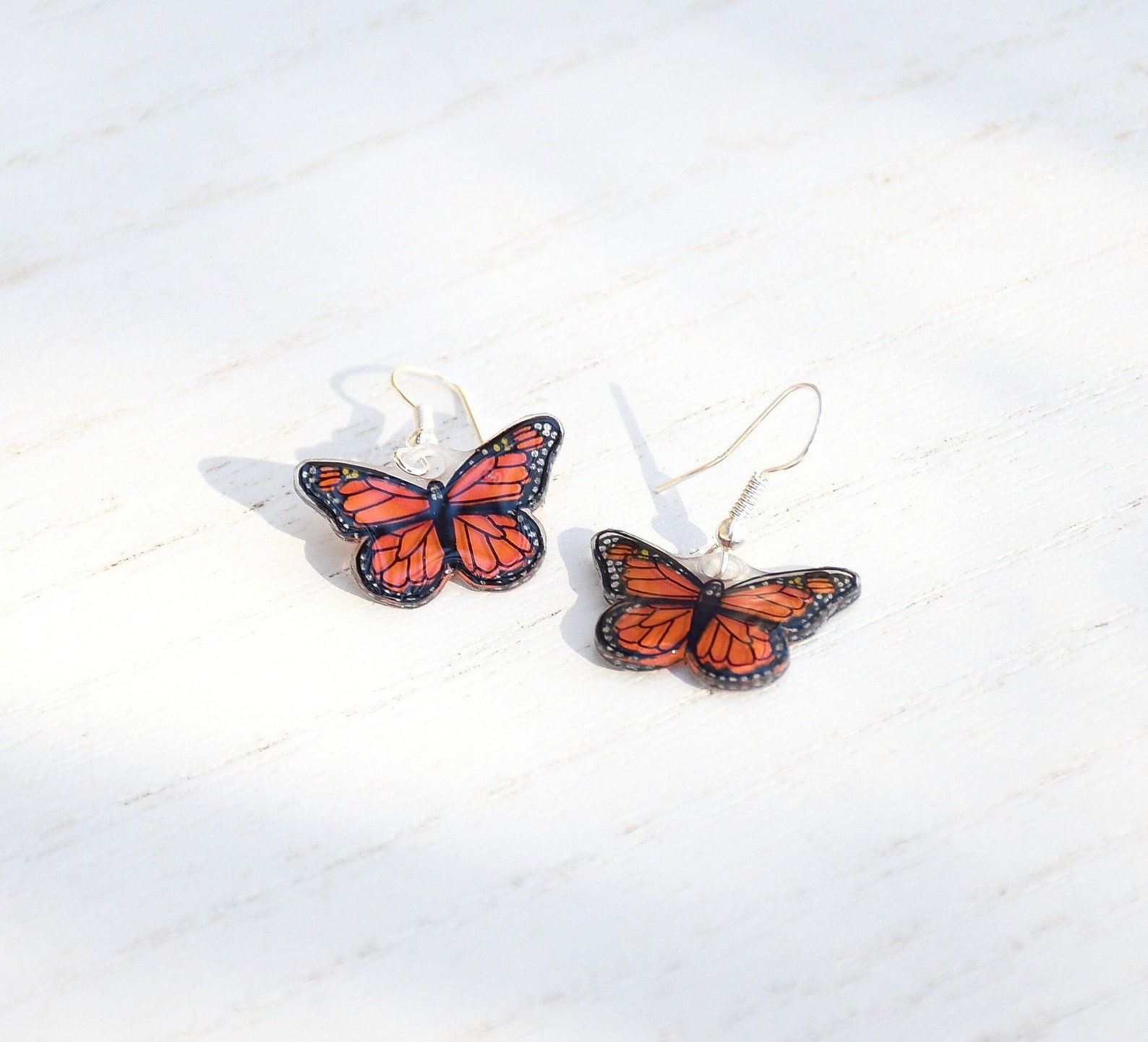 Monarch Butterfly Earrings, Dangle & Drop, Handmade Spring Earrings ...