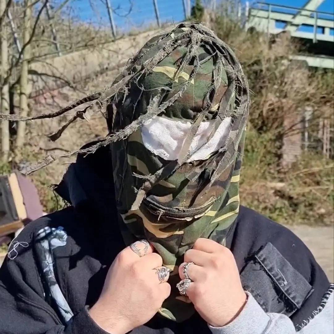 Handmade Camouflage Balaclava With Dreads by Firat Cakir 1of1 - Etsy