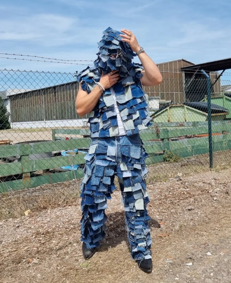 Handemade Denim Fabric Vest by Firatcakir Unisex XL - Etsy