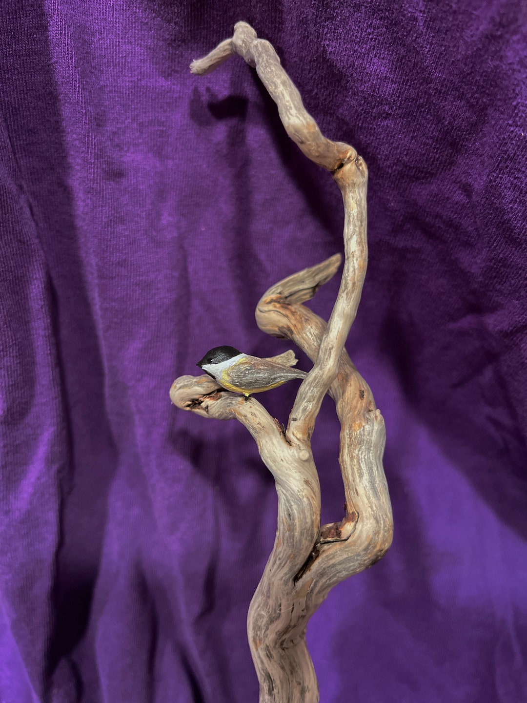 Miniature Chickadee in a Tree Carving - Etsy