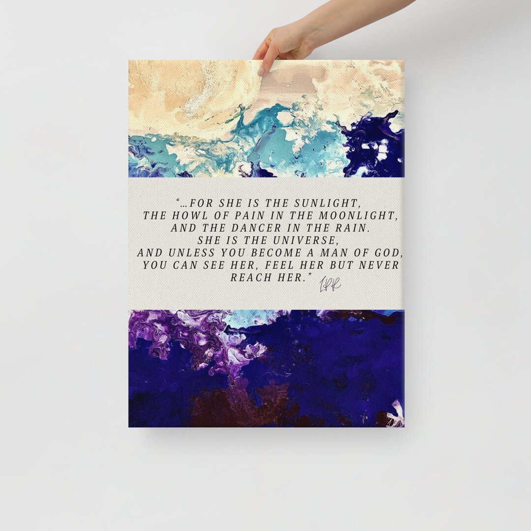Painting ''the Light of the Moon'' & Poem ''goddess'' by LPR Canvas ...