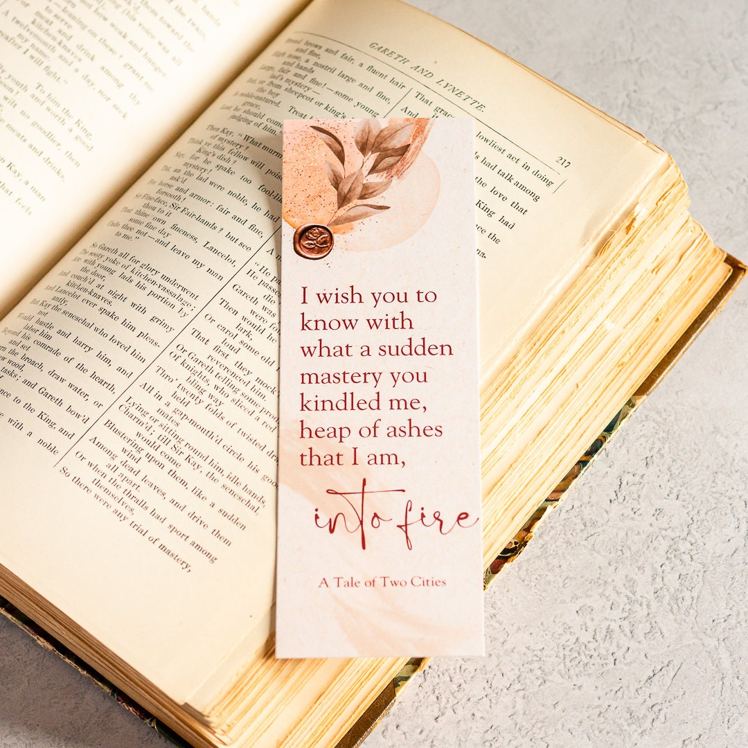 A Tale of Two Cities Bookmark heap of Ashes Charles Dickens Book Lover ...