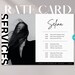 Influencer Rate Card I Canva Template I Influencer Kit I 1 Page Rate ...