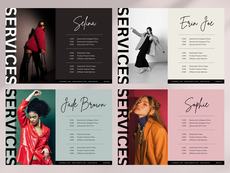 Influencer Rate Card I Canva Template I Influencer Kit I 1 - Etsy