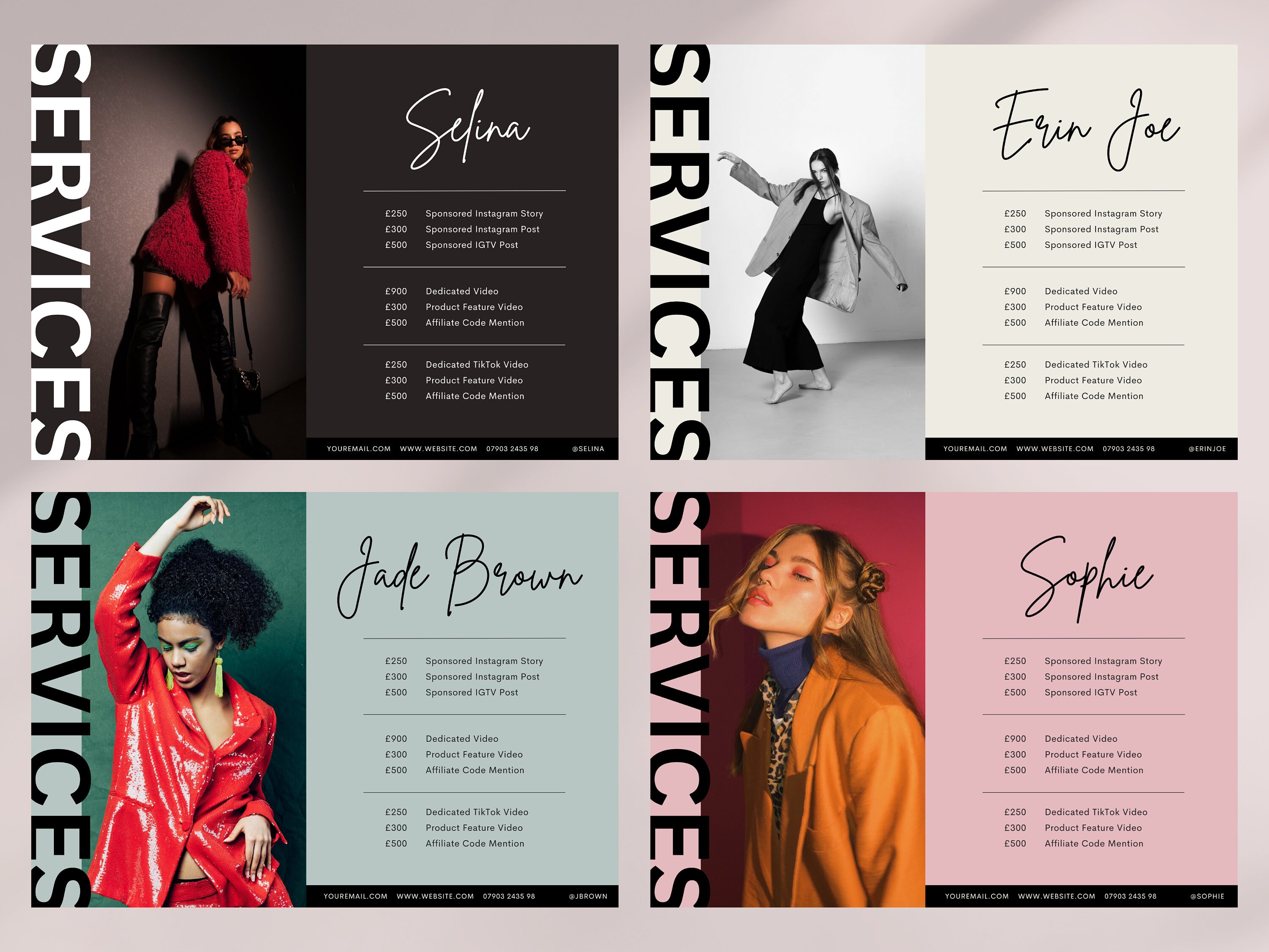 Influencer Rate Card I Canva Template I Influencer Kit I 1 - Etsy