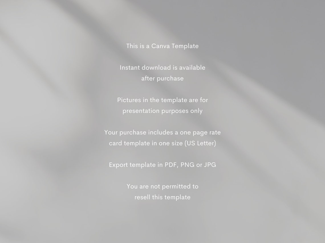 Influencer Rate Card I Canva Template I Influencer Kit I 1 Page Rate ...