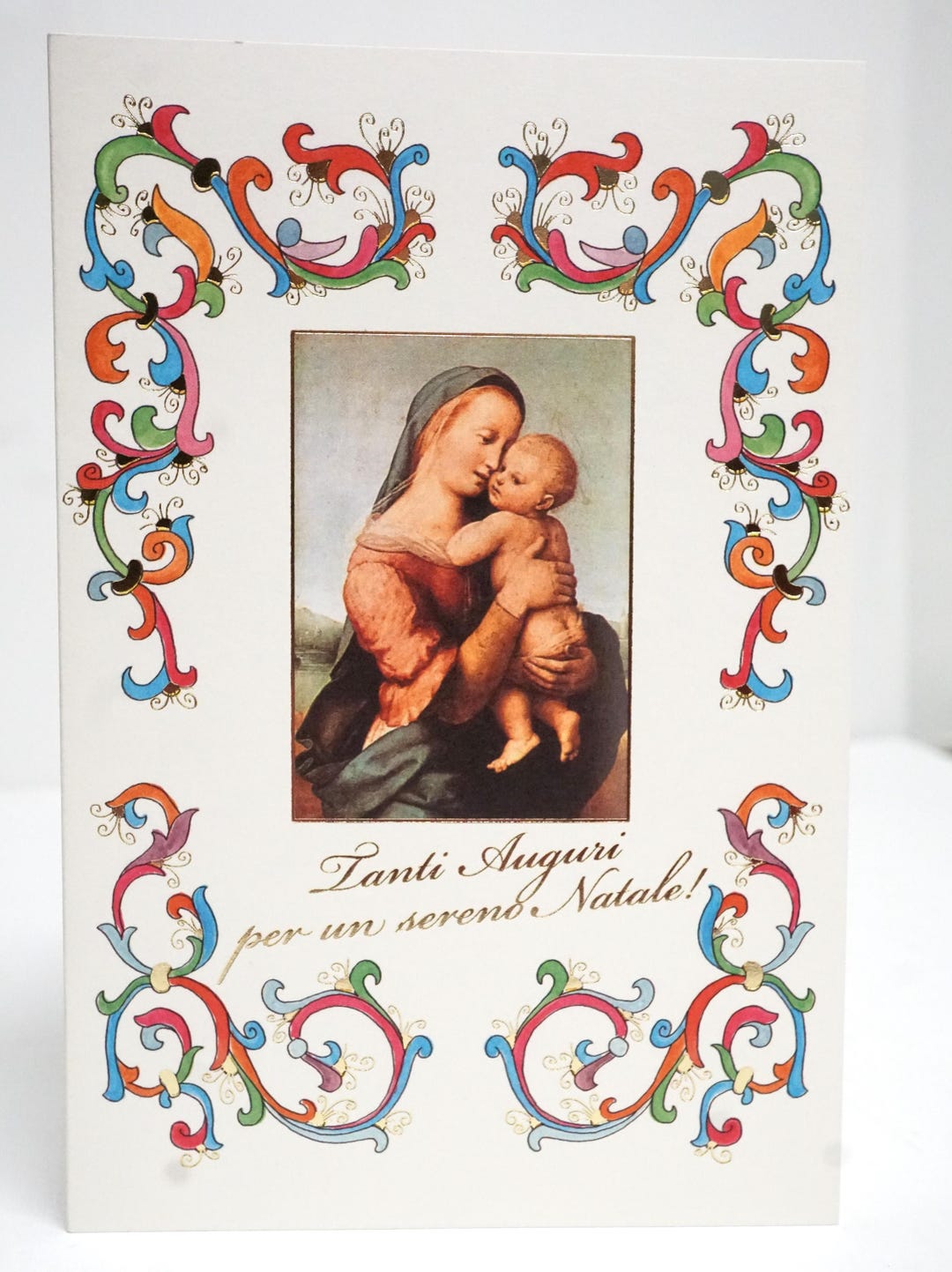 Italian Christmas Card - Tanti Auguri per Un Sereno Natale With Madonna ...