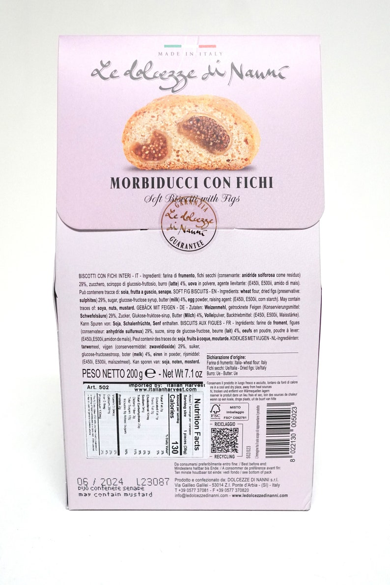 Morbiducci Soft Biscotti With Whole Figs by Nanni Soft Gourmet Italian ...