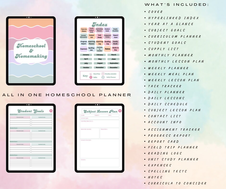 Printable Homeschool Planner Homeschool Digital Planner Goodnotes ...