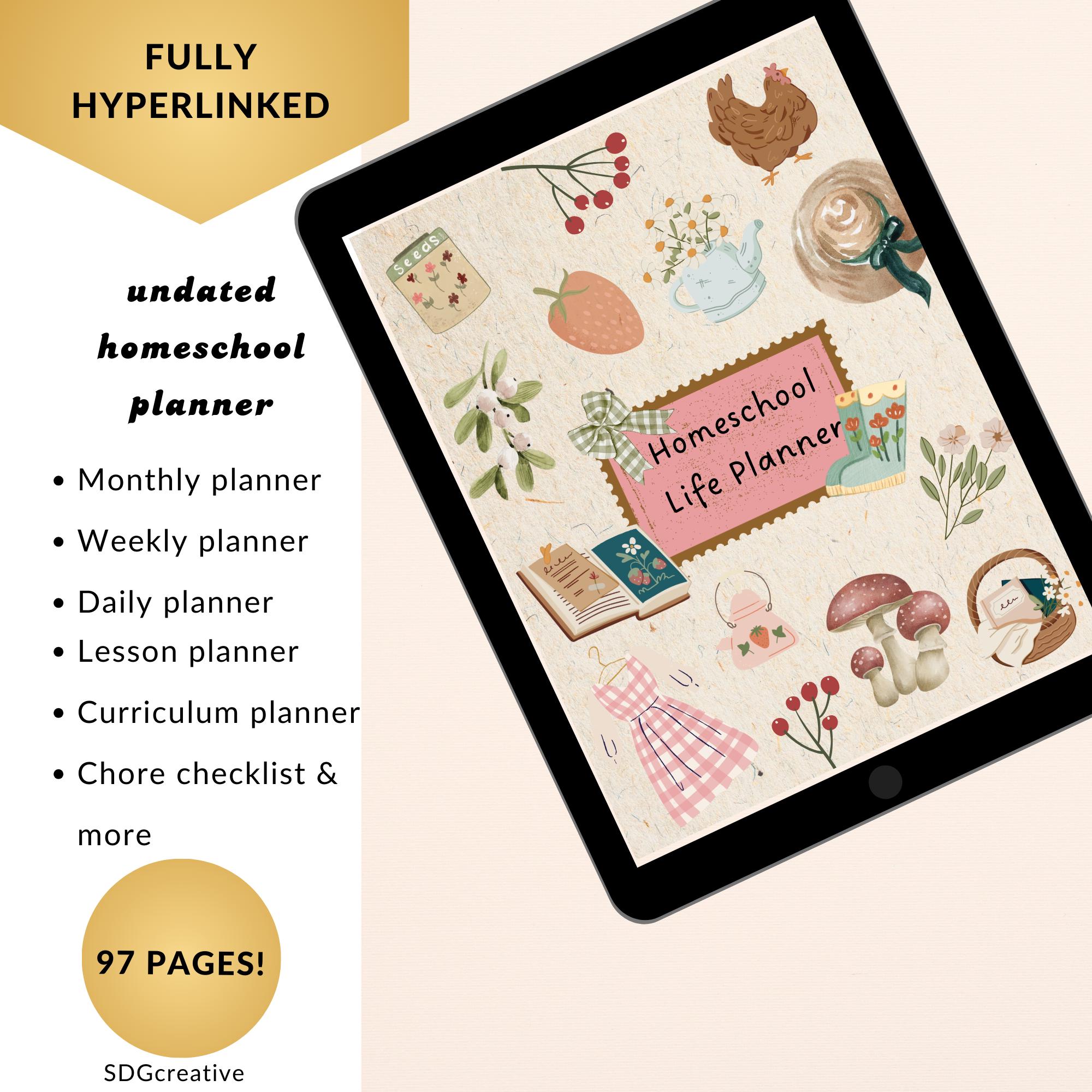 Digital Homeschool Planner Cottage Core Homemaking Life Planner Vintage ...
