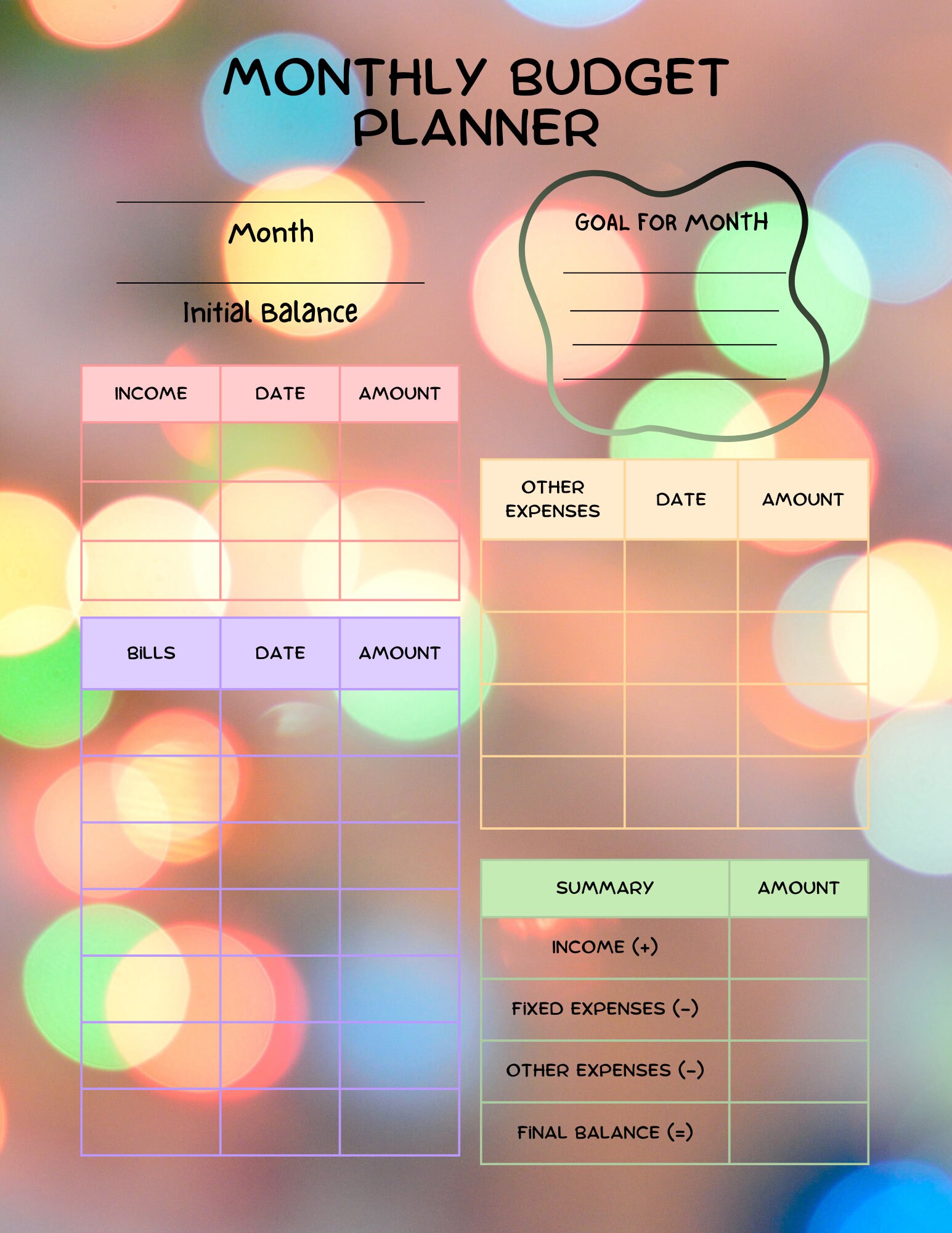 Monthly Budget Planner - Etsy