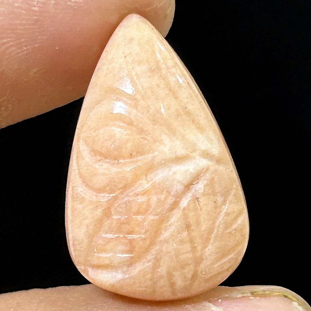 Carved Peach Amazonite Pear Shape Carved Peach Amazonite for Making ...