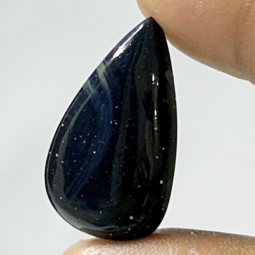 Blue Leland Obsidian - Pear Shaped Semi Pricious Blue Leland Obsidian ...