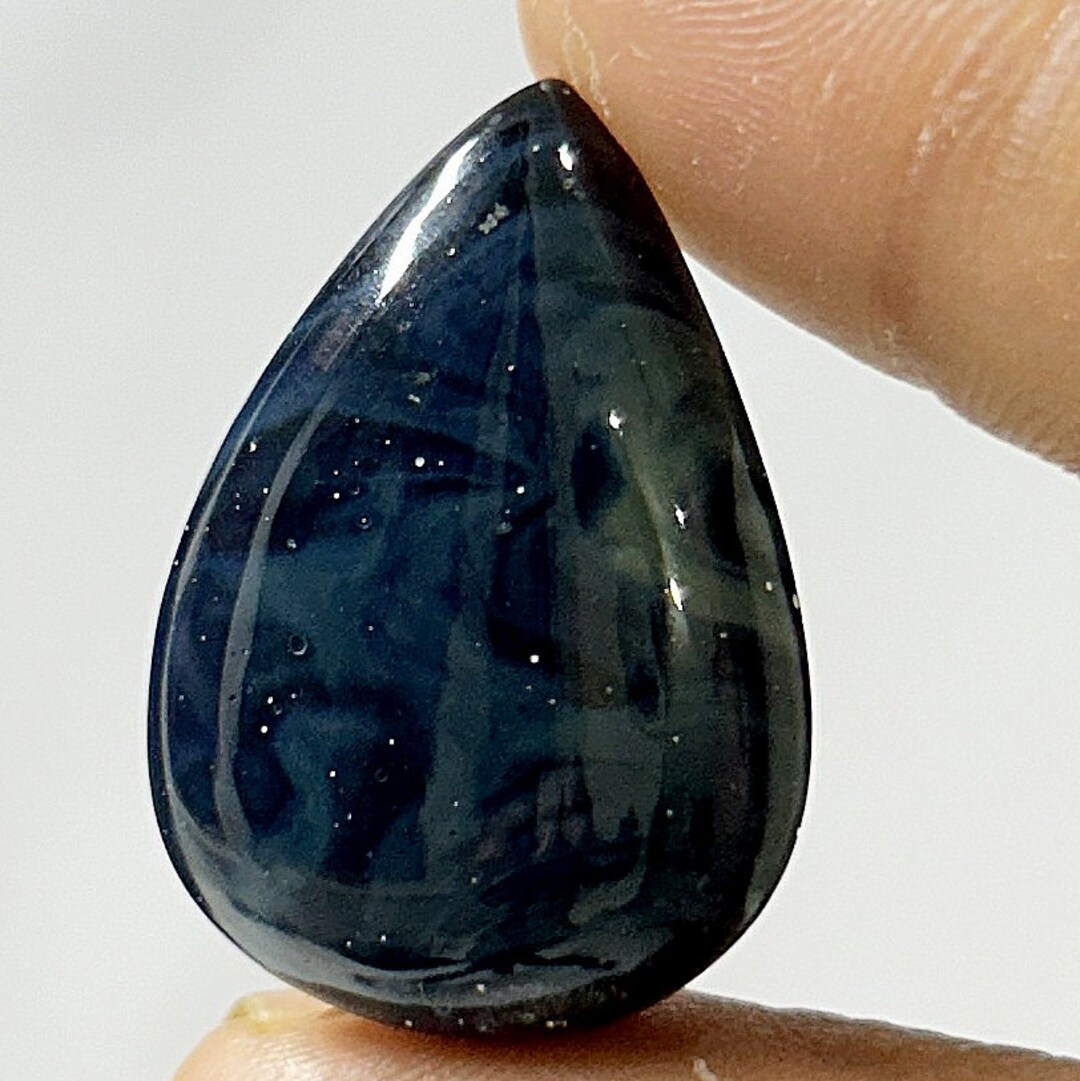 Blue Leland Obsidian - Pear Shaped Semi Pricious Blue Leland Obsidian ...