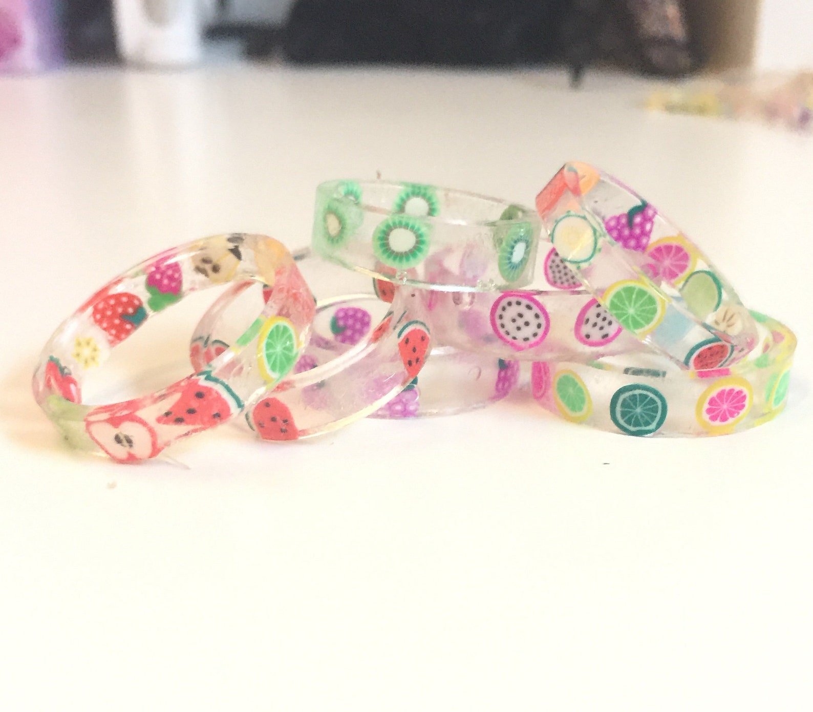 Cute Clear Summer Resin Rings! - Etsy