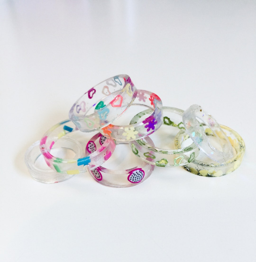 Cute Clear Summer Resin Rings! - Etsy