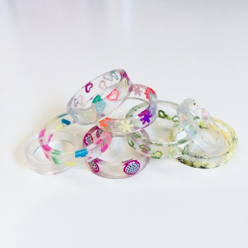 Cute Clear Summer Resin Rings - Etsy