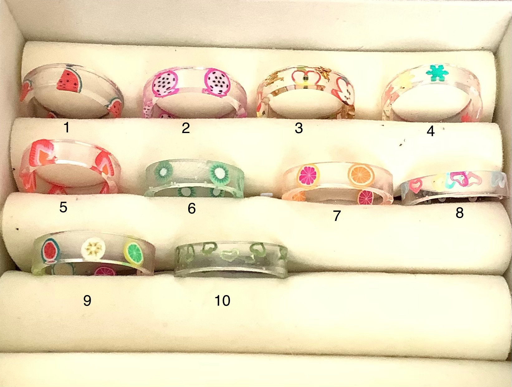 Cute Clear Summer Resin Rings! - Etsy
