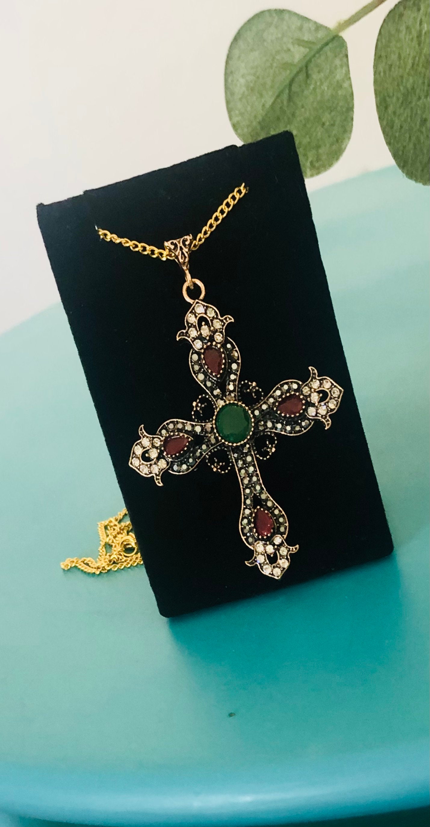 Baroque Cross Pendant Necklace - Etsy