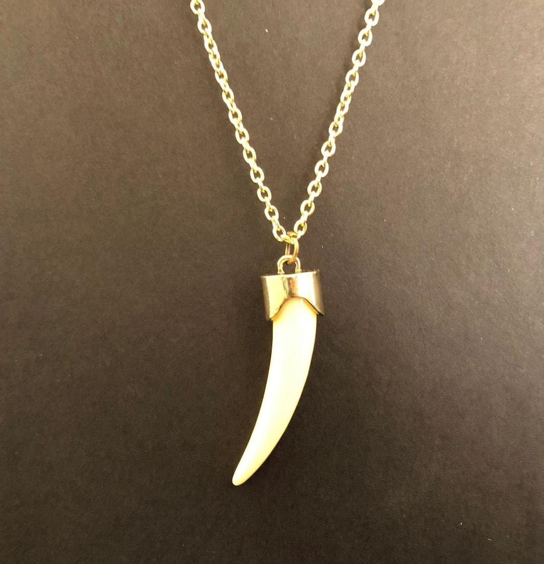 Imitation Ivory Tooth Pendant Necklace - Etsy