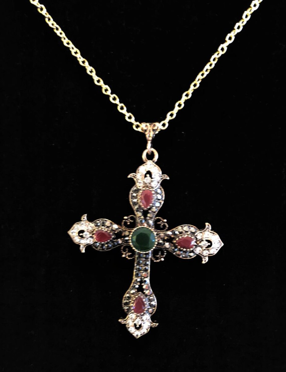 Baroque Cross Pendant Necklace - Etsy