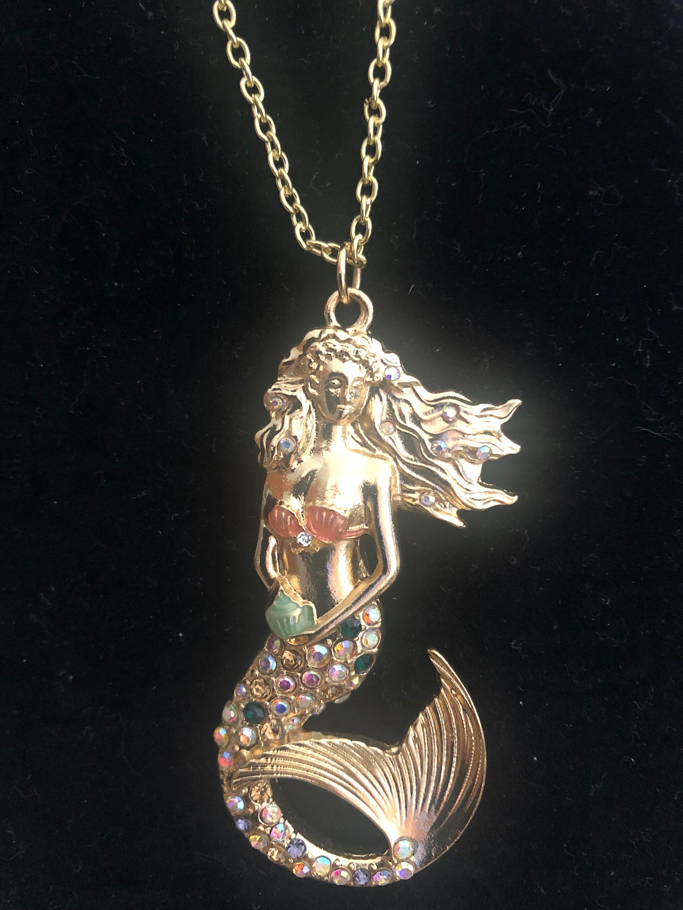 Mermaid Pendant Necklace - Etsy