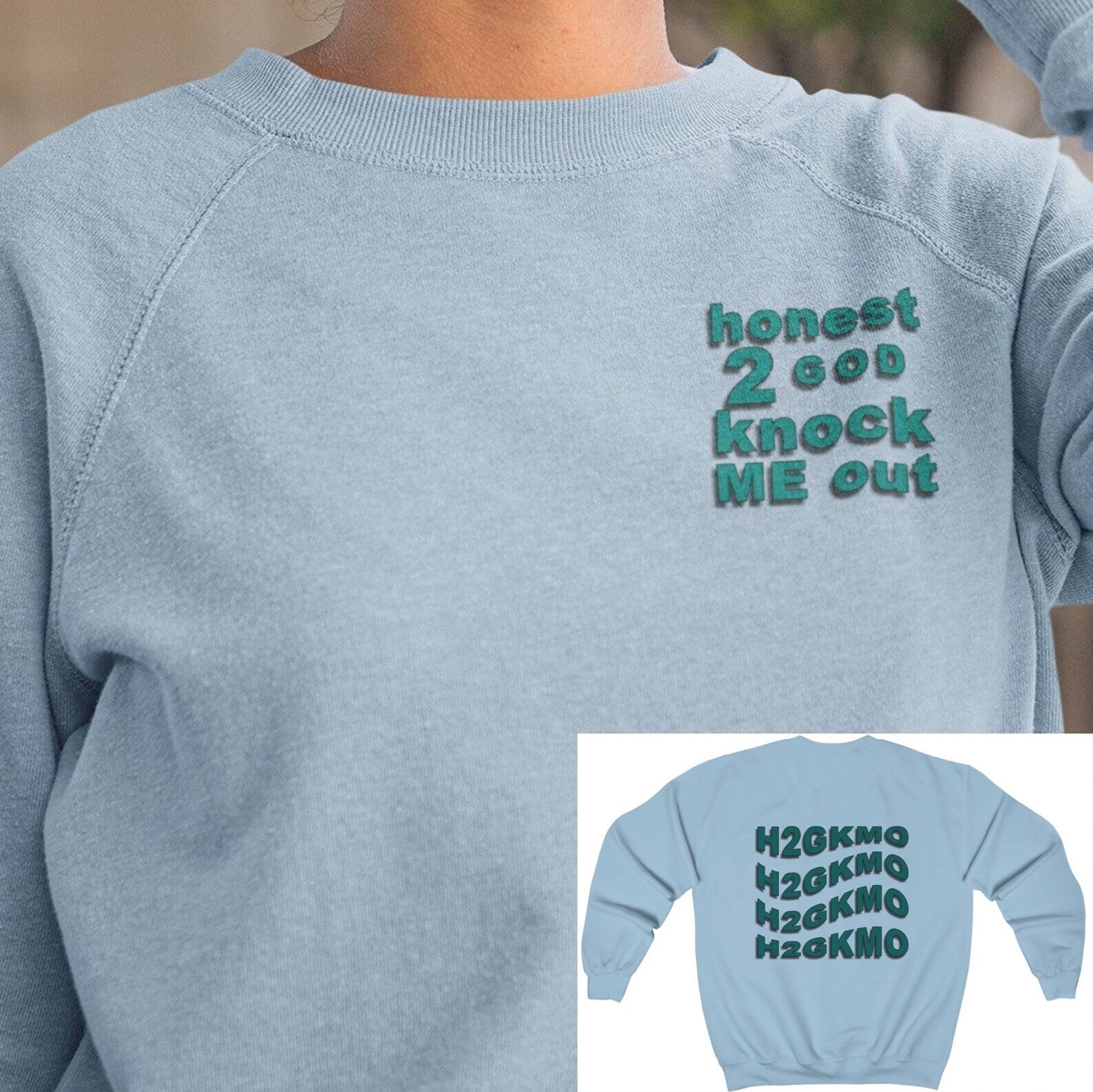 H2GKMO / Honest 2 God Knock Me Out Sweatshirt unisex Concert Crewneck ...