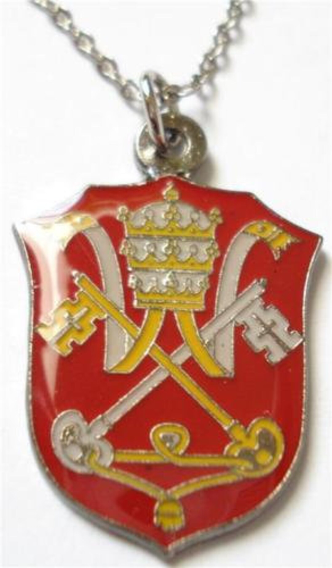 Vatican Holy See Coat of Arms Shield Flag Crest Catholic Charm Pendant ...
