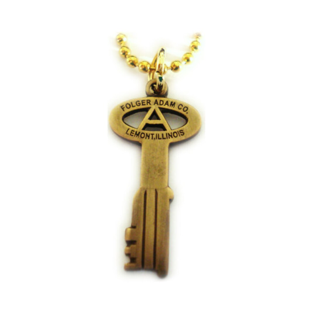 Folger Adam Prison Jail Cell Key Mini Replica Charm Pendant Necklace ...