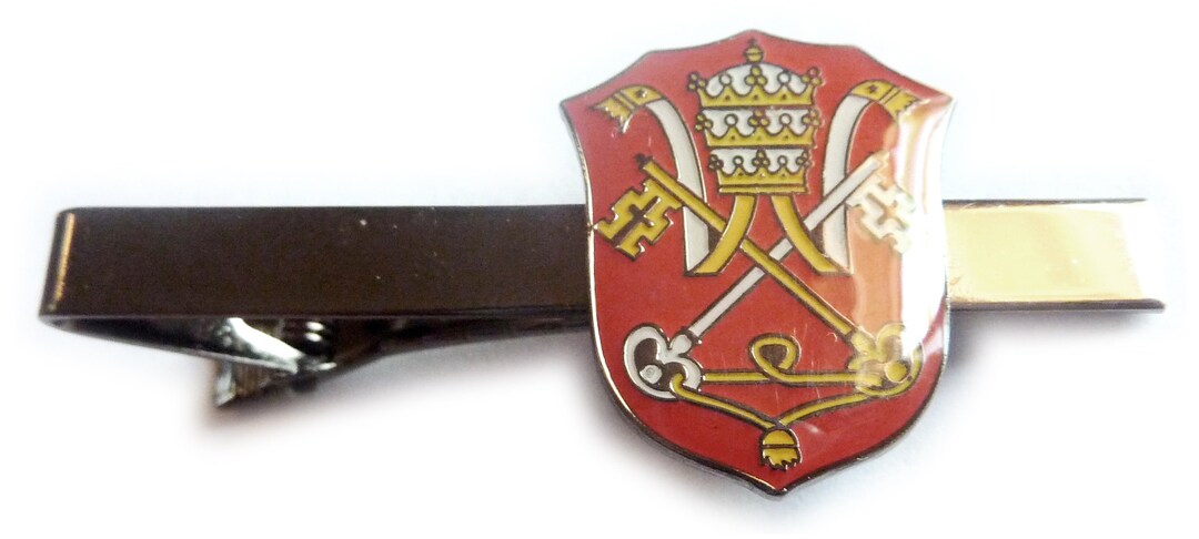 Vatican Holy See Coat of Arms Shield Flag Crest Catholic Tie Bar Clip ...