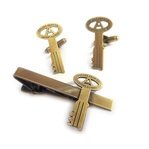 Folger Adam Prison Jail Cell Key Mini Replica Tie Bar Clip & Cufflinks ...