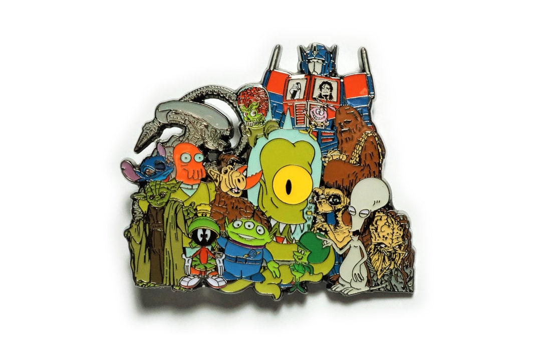 Alien Invasion Cartoon Movie Aliens Jumbo Lapel Pin - Etsy