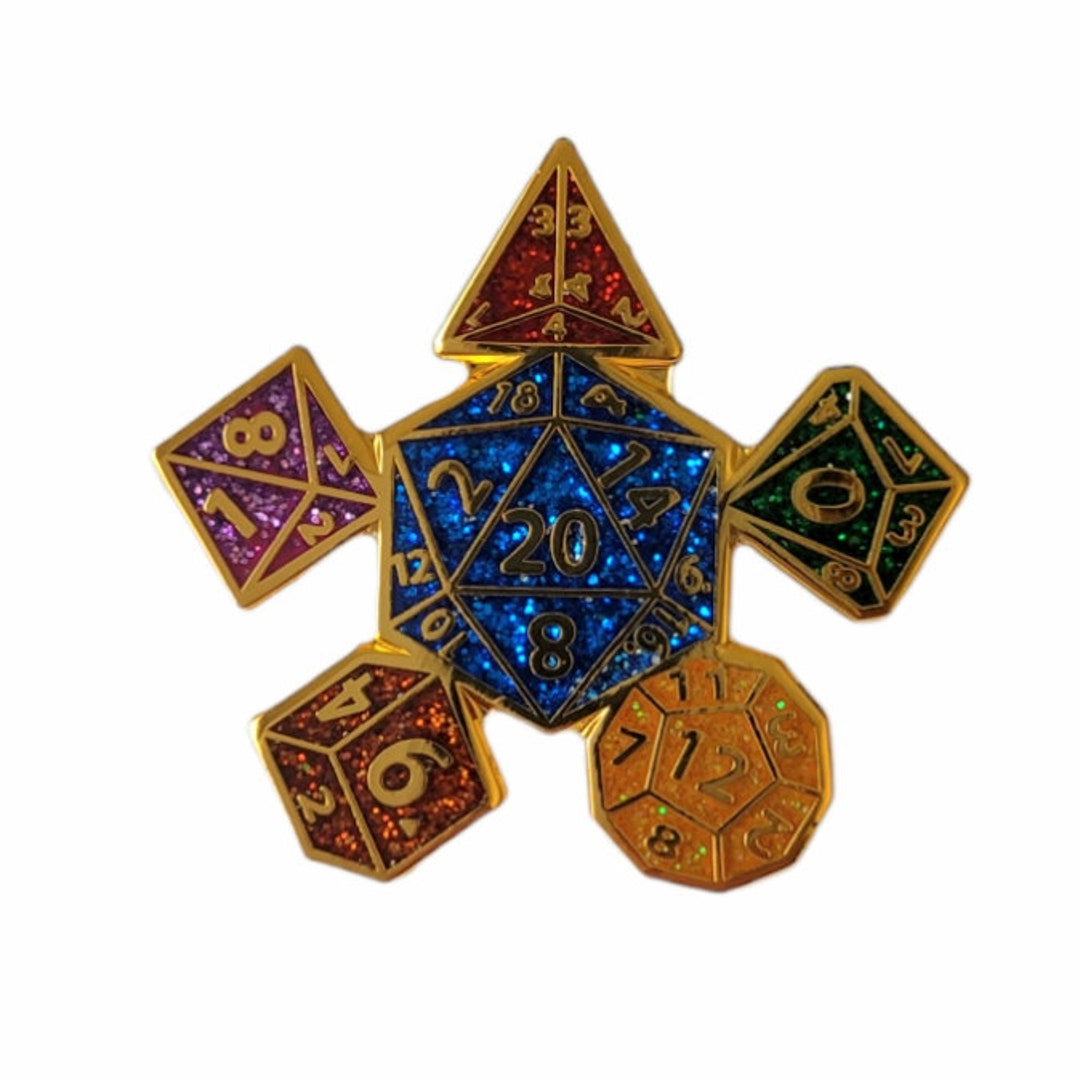RPG DND Dice Die Glitter Tie Tack Lapel Pin - Etsy