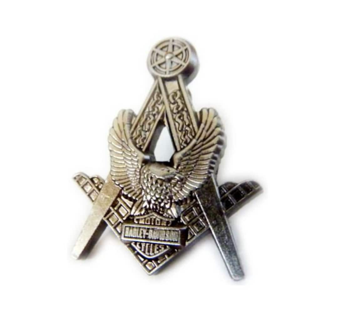 Motorcycle HOG Masonic Freemason Antique Nickel Lapel Pin - Etsy