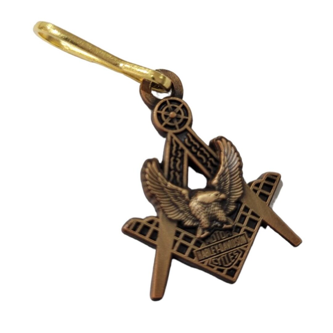 Motorcycle HOG Masonic Freemason Antique Gold Zipper Pull Clip - Etsy