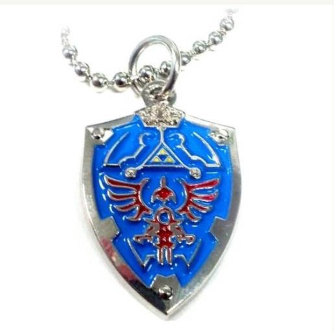 Zelda Hylian Shield Triforce Charm Pendant Necklace With Chain - Etsy