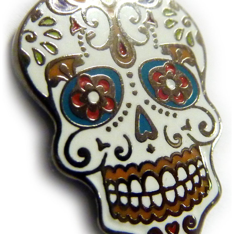 Sugar Skull Pin - Etsy