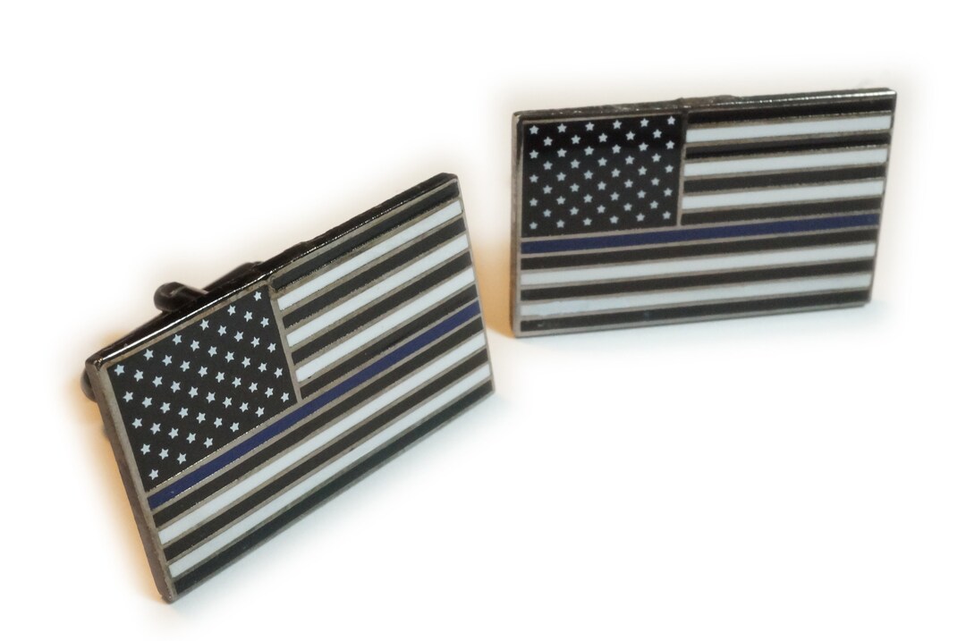 Thin Blue Line Fallen Police Officer USA Flag Cuff Links Pair - Etsy