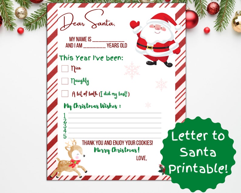 Letter to Santa PRINTABLE /kids Crafts /kids Letter to Santa - Etsy