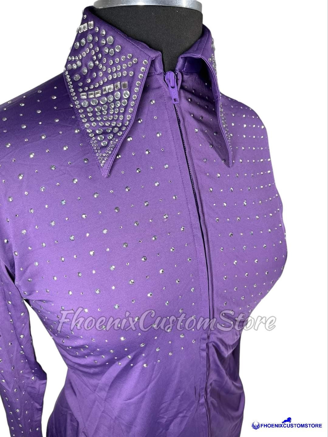 Rhinestone Western Show Shirt: Athletic Fit Horse Showmanship Top - Etsy