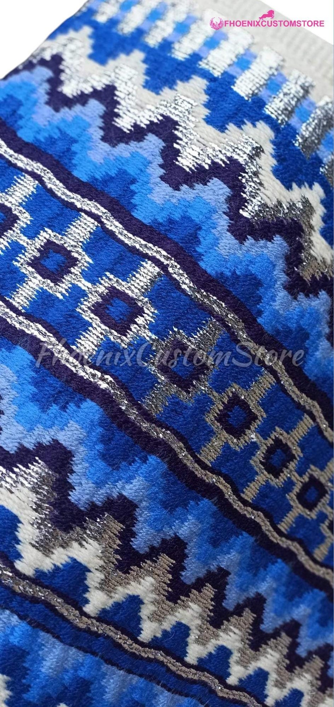 Handmade Wool Western Saddle Blanket: Blue Silver Show Pad (34 X 42) - Etsy