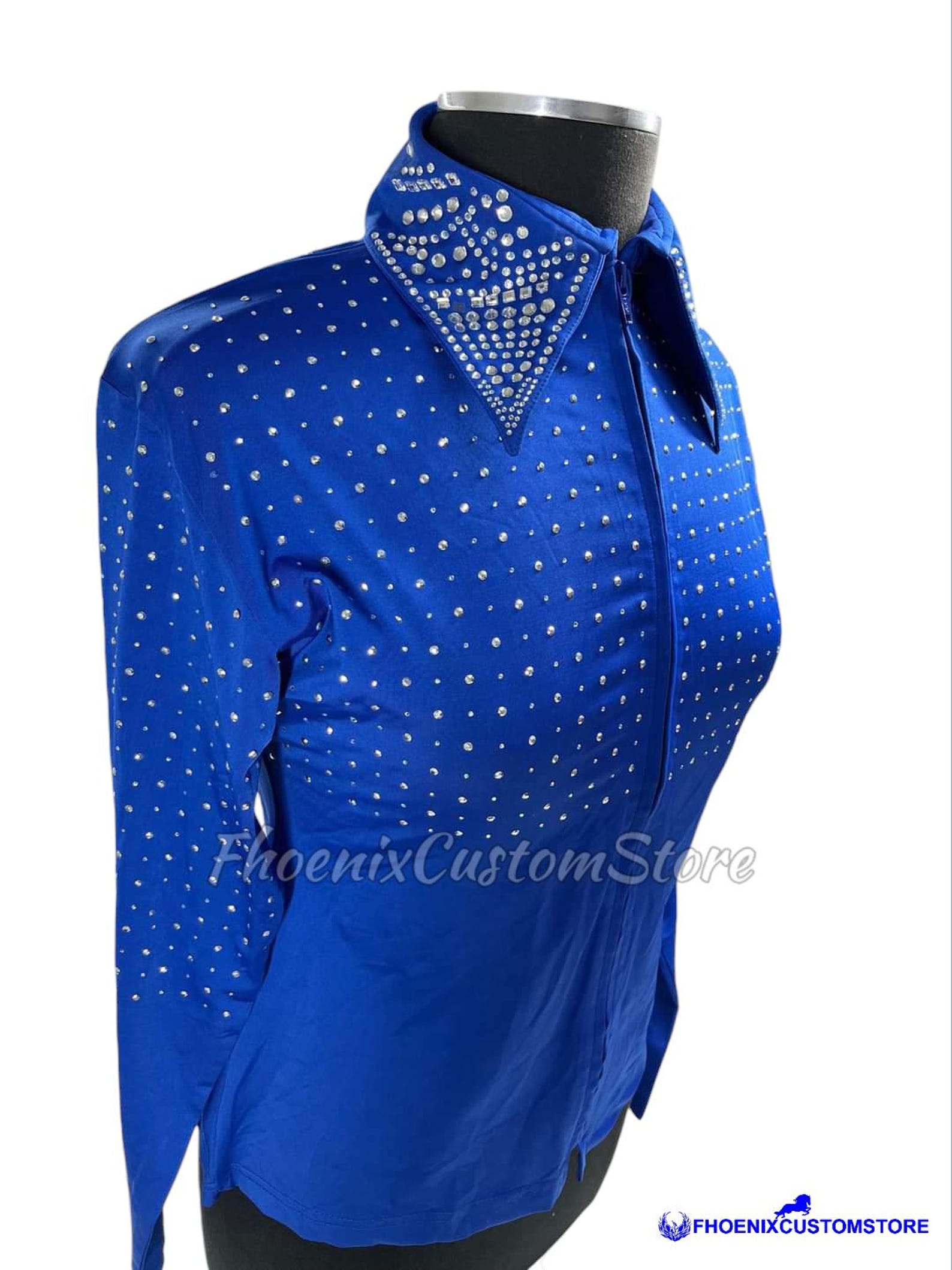 Rhinestone Western Show Shirt: Athletic Fit Horse Showmanship Top - Etsy