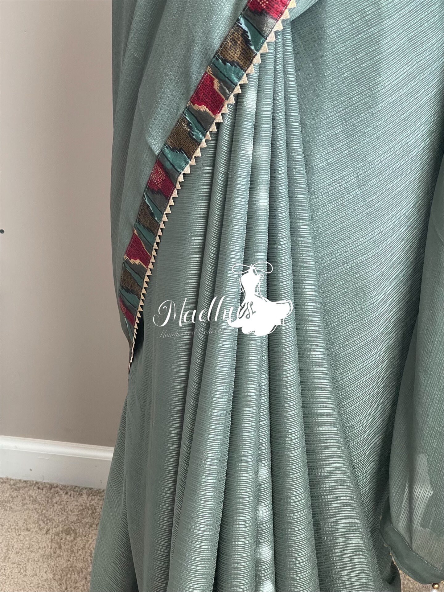 Very Nice Grey Flowy Saree - Etsy