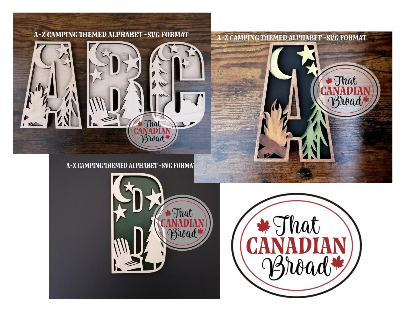Alphabet A-Z Camping theme SVG file laser vinyl paper | Etsy