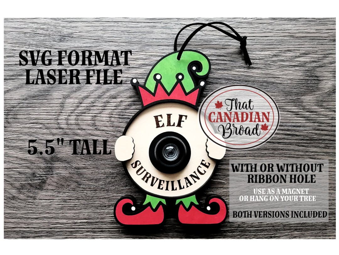 Elf Surveillance Ornament Laser Svg File Only - Etsy Australia