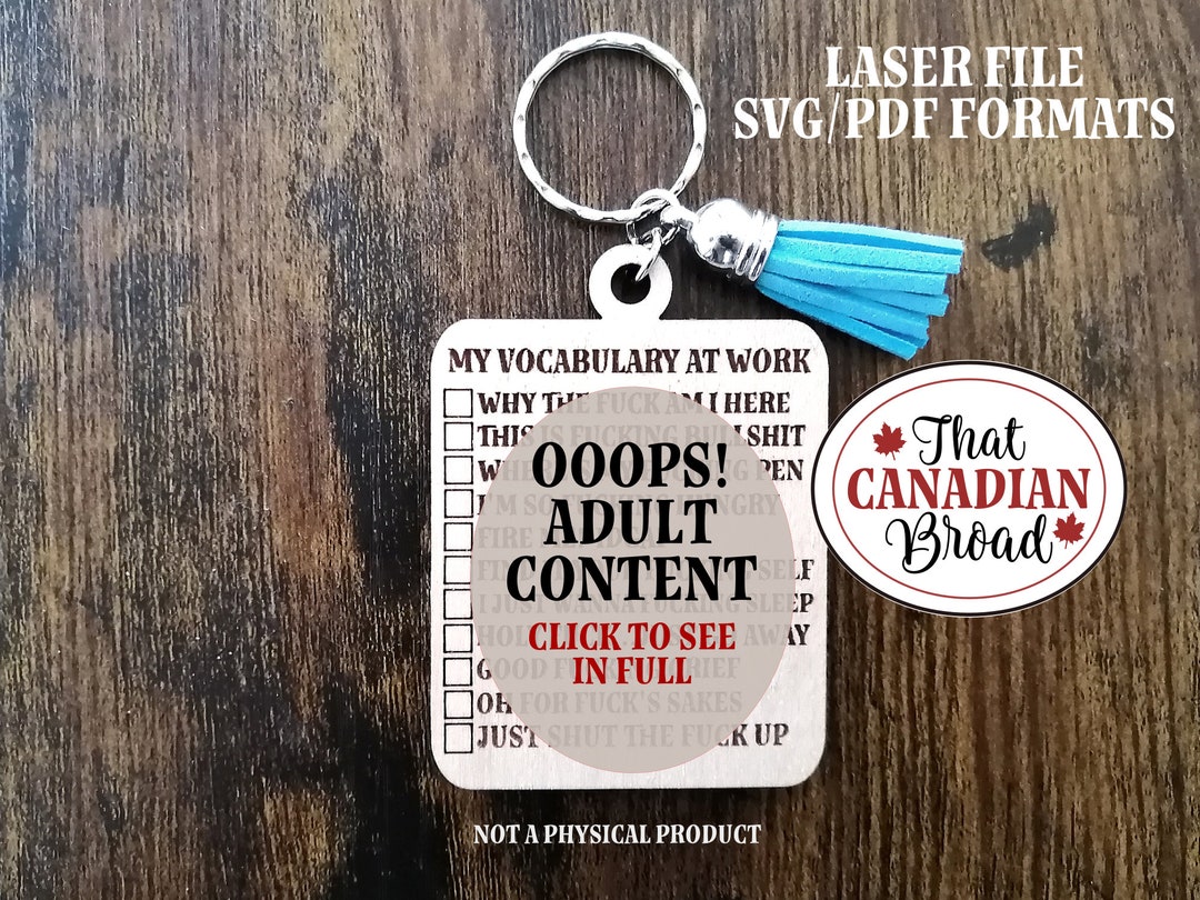 My Vocabulary at Work Keychain, Inappropriate Keychain, Adult Humor ...