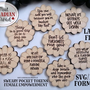 Sweary Pocket Hugs/tokens for Women, Female Empowerment, Inappropriate ...