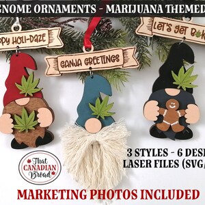 Gnome Ornaments, Marijuana Gnomes Ornaments, Macrame Gnomes, Funny ...